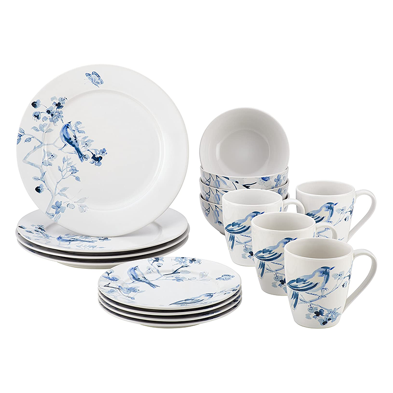 Blue art pattern tableware set