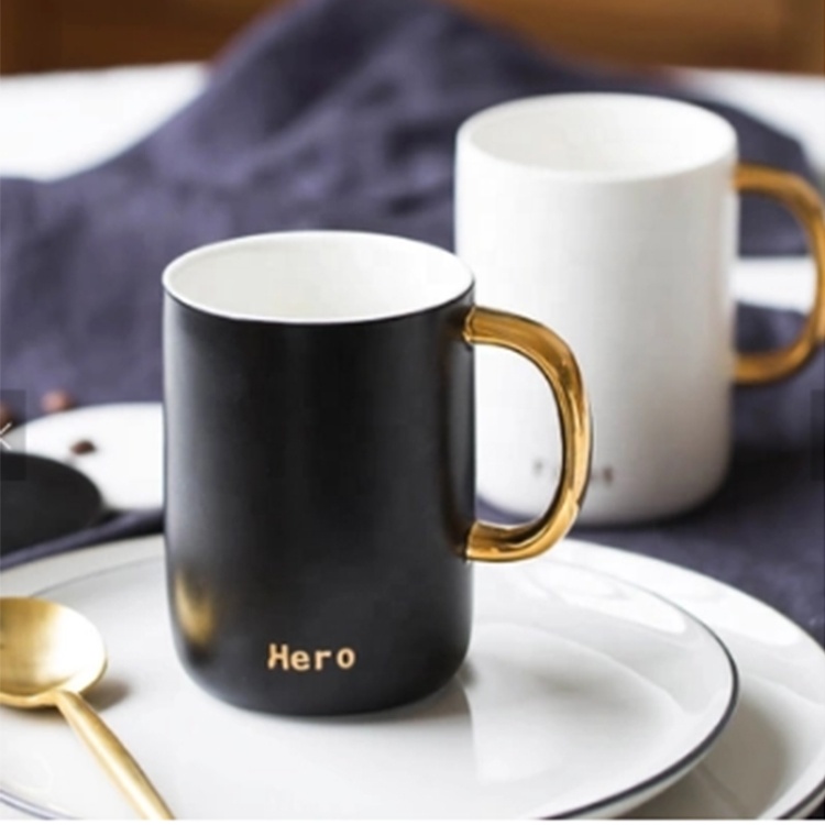 Luxury golden custom black coffee cup