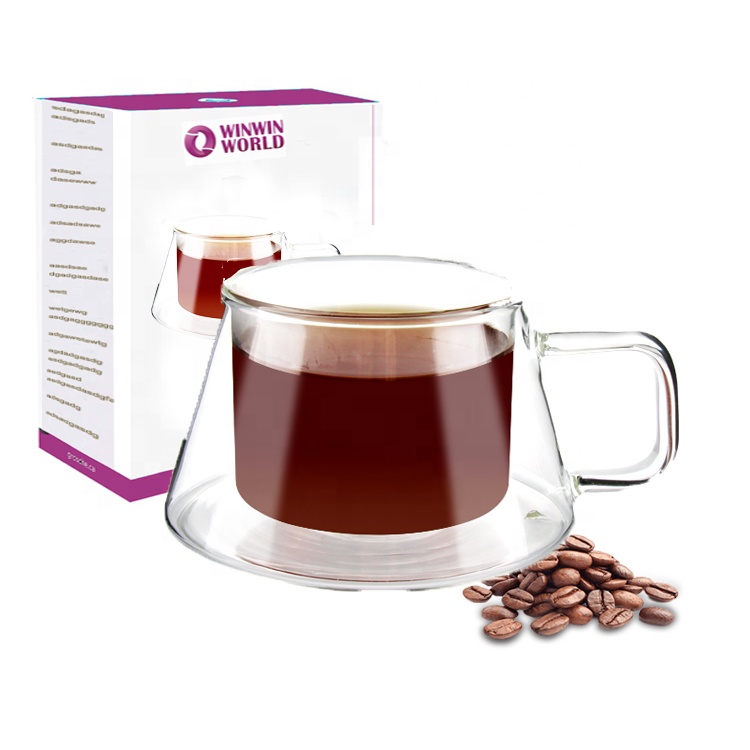 Stable glass mug with enlarged base