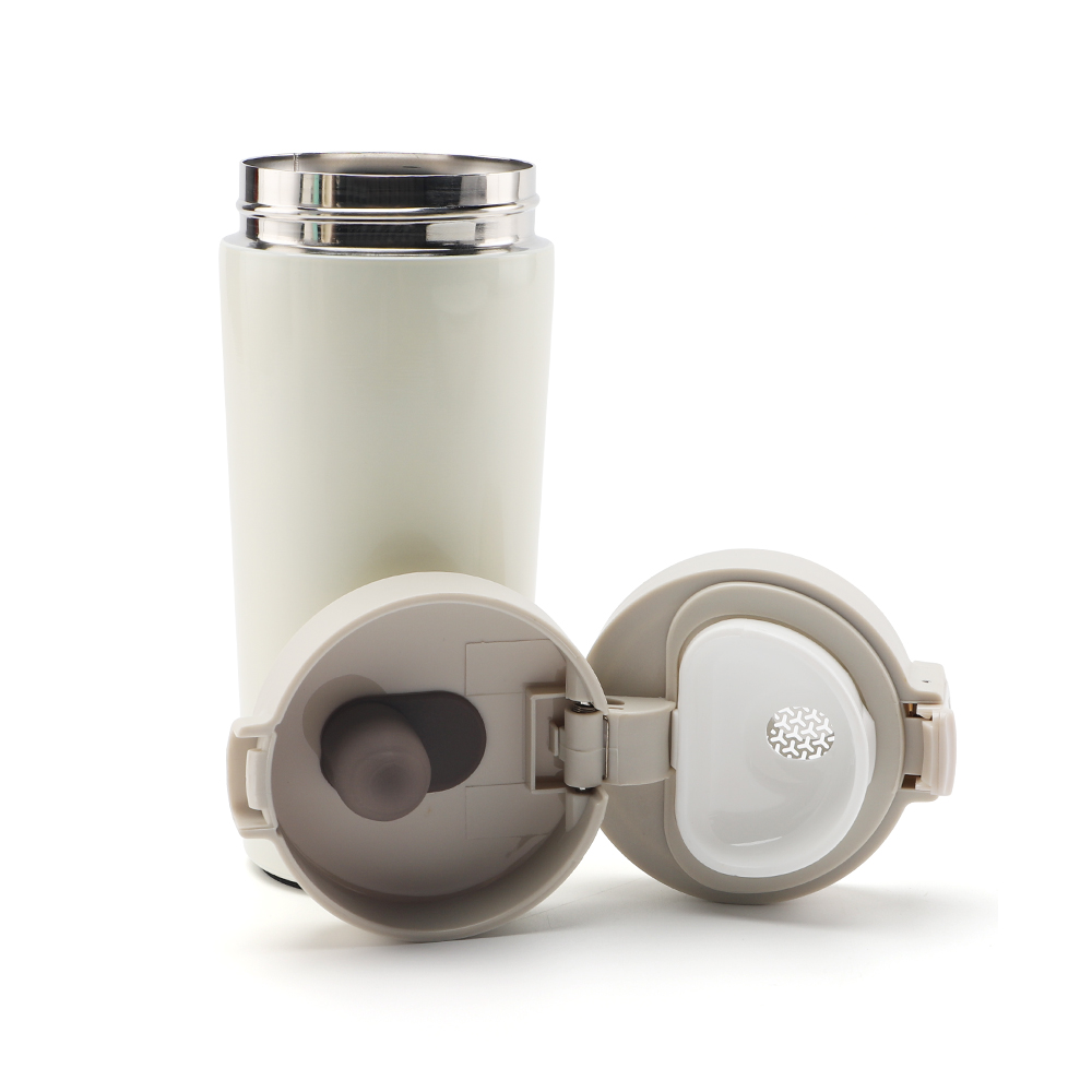 White pop-up plastic tumbler cup